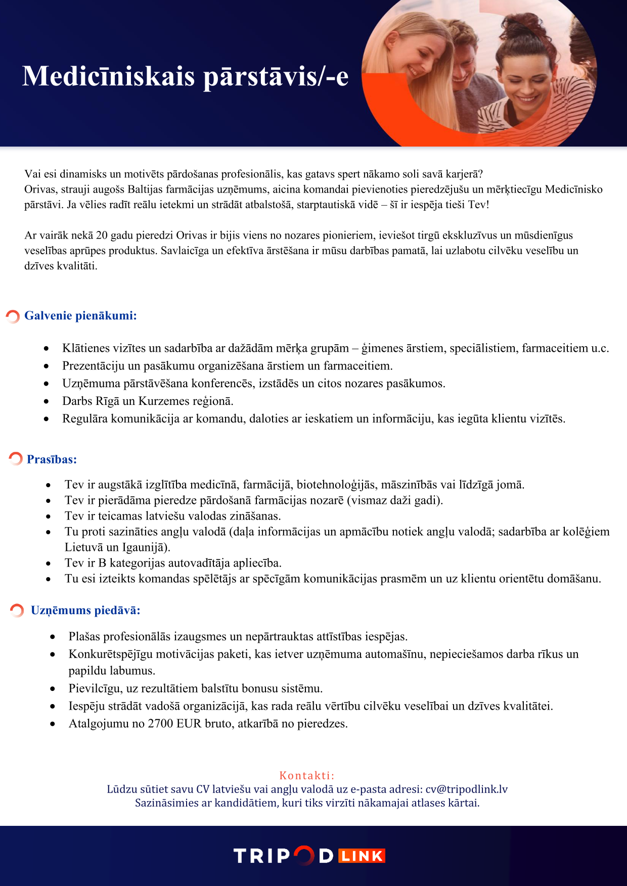 Medicīniskais pārstāvis/-e - Personāla atlase un konsultācijas ...